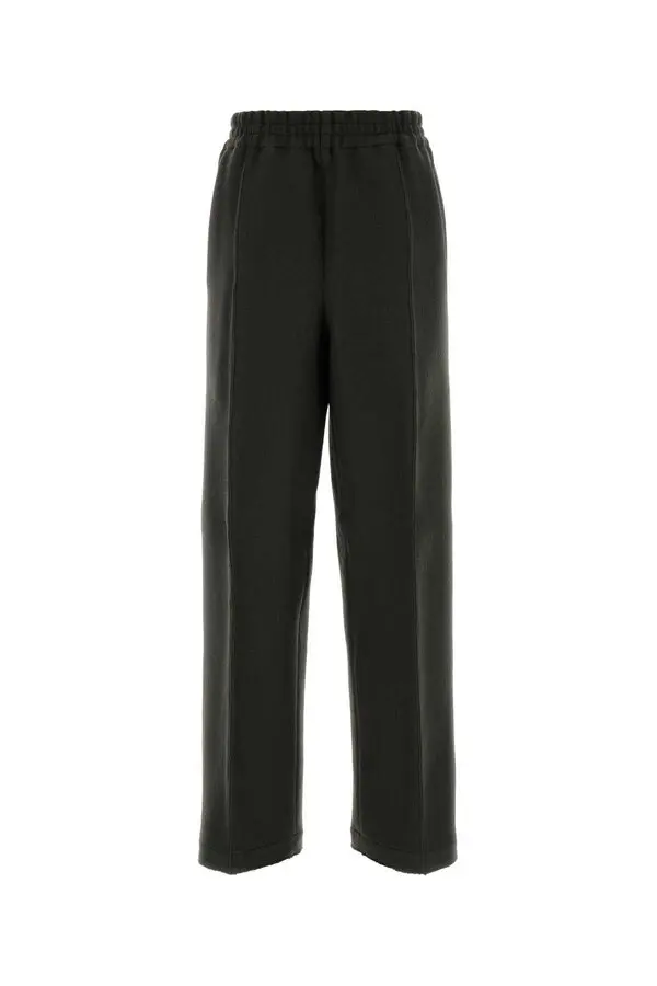 AMI Paris Charcoal Wool Wide-leg Pant