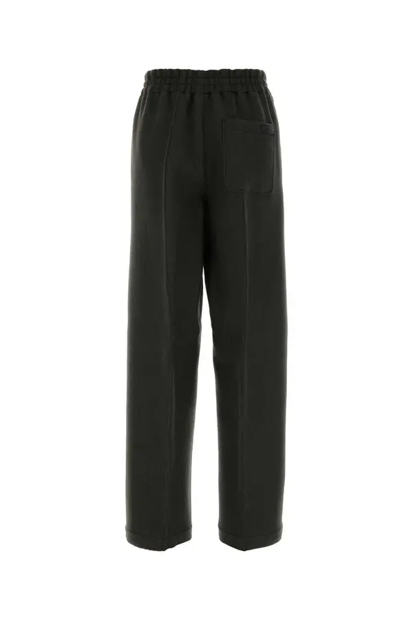 AMI Paris Charcoal Wool Wide-leg Pant