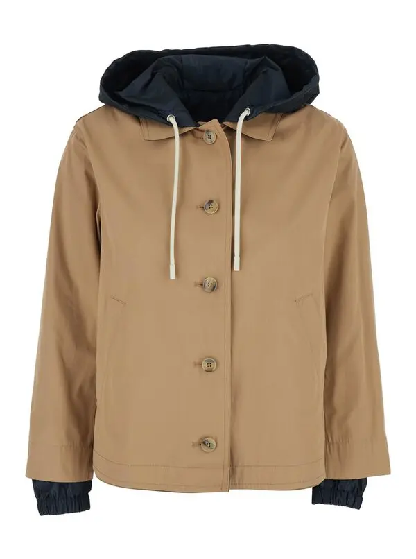 Herno Reversible Brown Cotton Jacket With Hood For - Multicolor