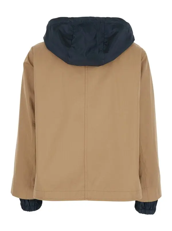 Herno Reversible Brown Cotton Jacket With Hood For
