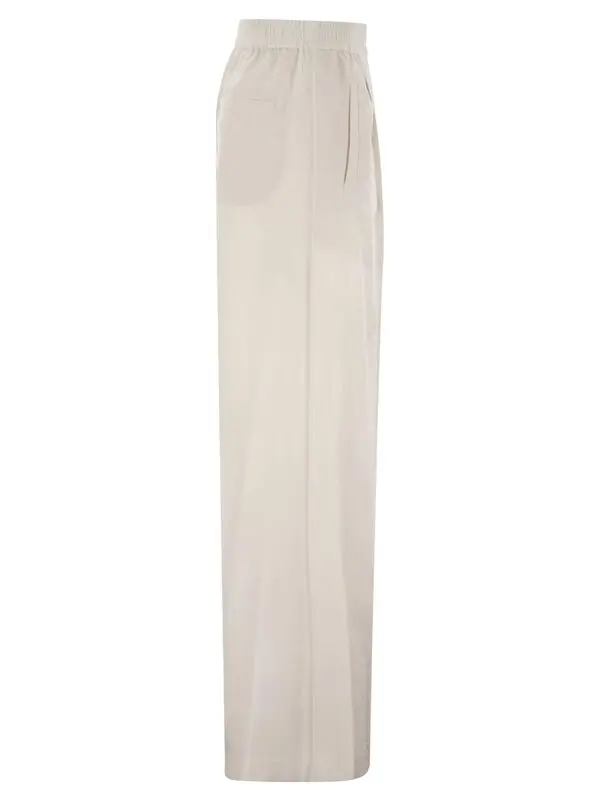 Brunello Cucinelli Loose Fit Cotton Trousers - Cream