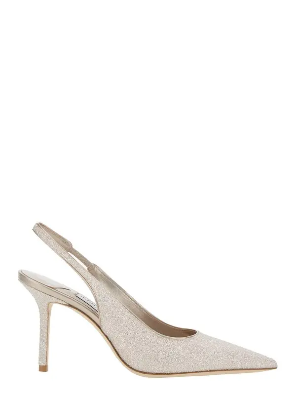 JIMMY CHOO Love' Metallic Pumps Slingback With Back Strap And Almond Toe In Fabric - Multicolor