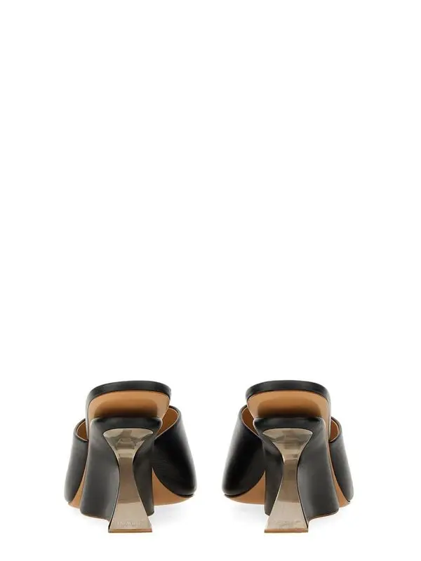 Off-White Leather Mules - Black