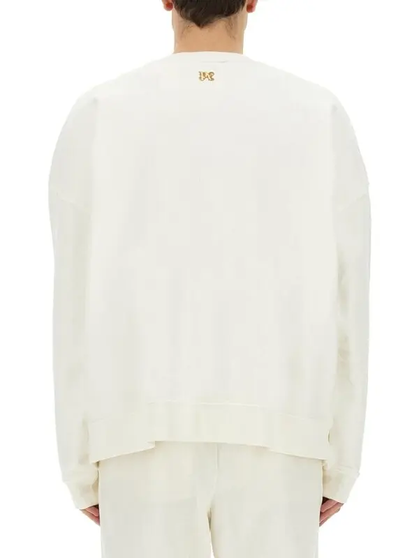 Palm Angels Burning Monogram Print Sweatshirt