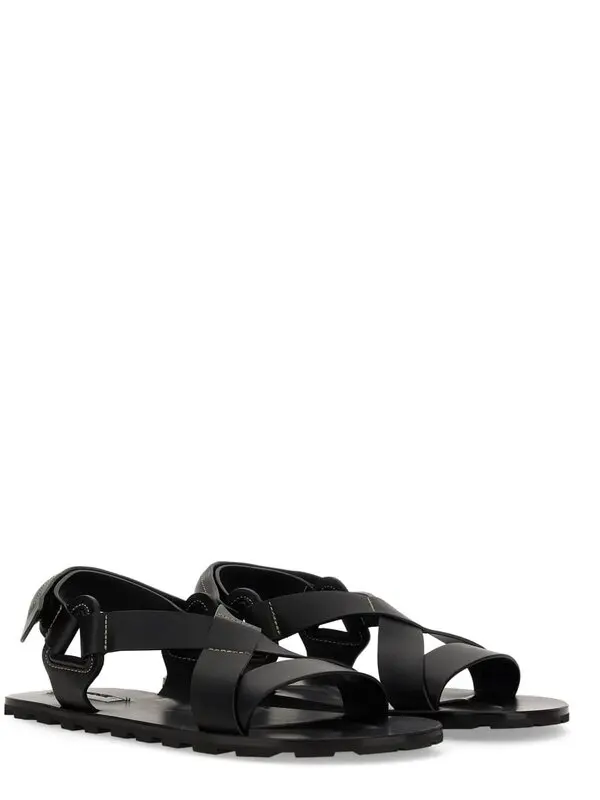 JIL SANDER Leather Low Sandals