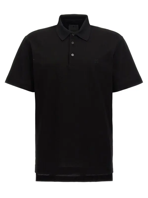 Givenchy Logo Embroidery Polo Shirt - Black