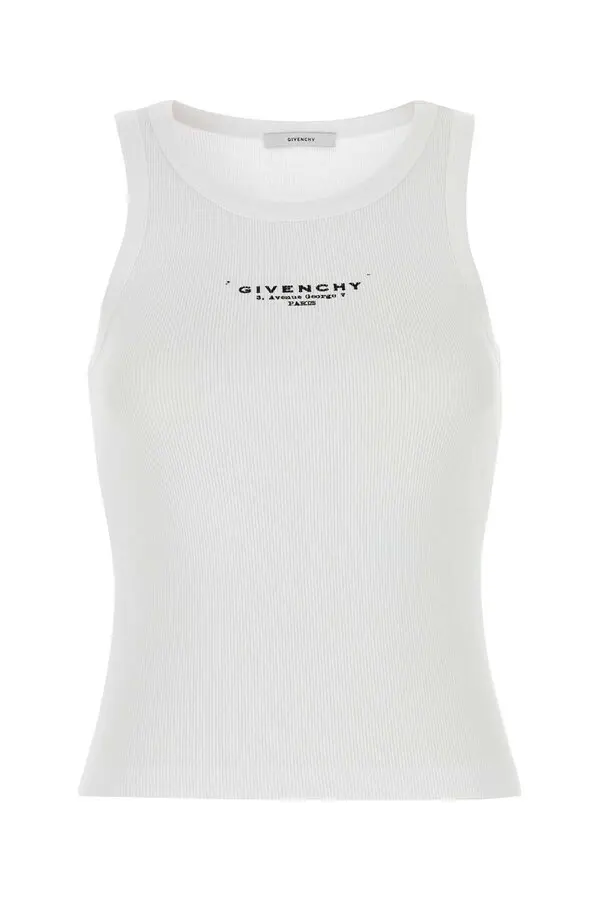 Givenchy Stretch Cotton Tank Top - White