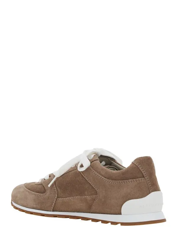 Brunello Cucinelli Brown Low Top Sneaker With Suede Inserts