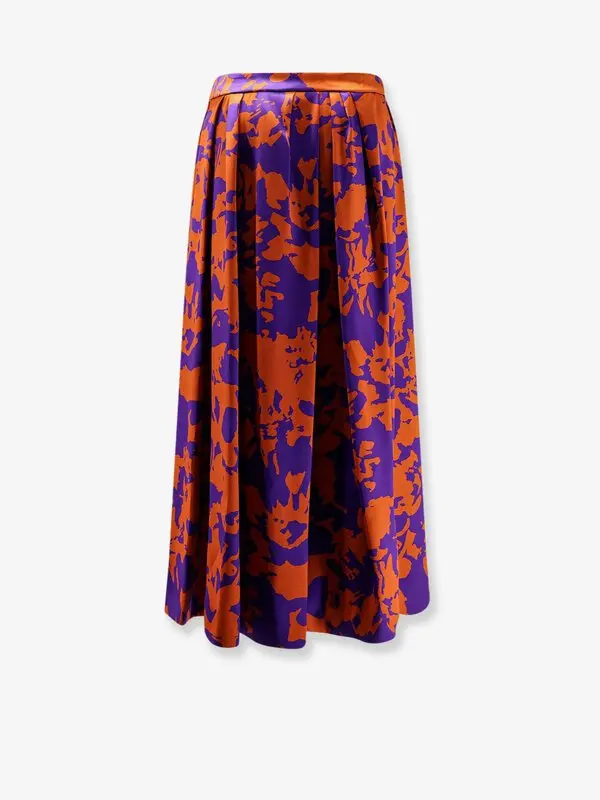 Dries Van Noten Printed Viscose Soni Skirt - Orange
