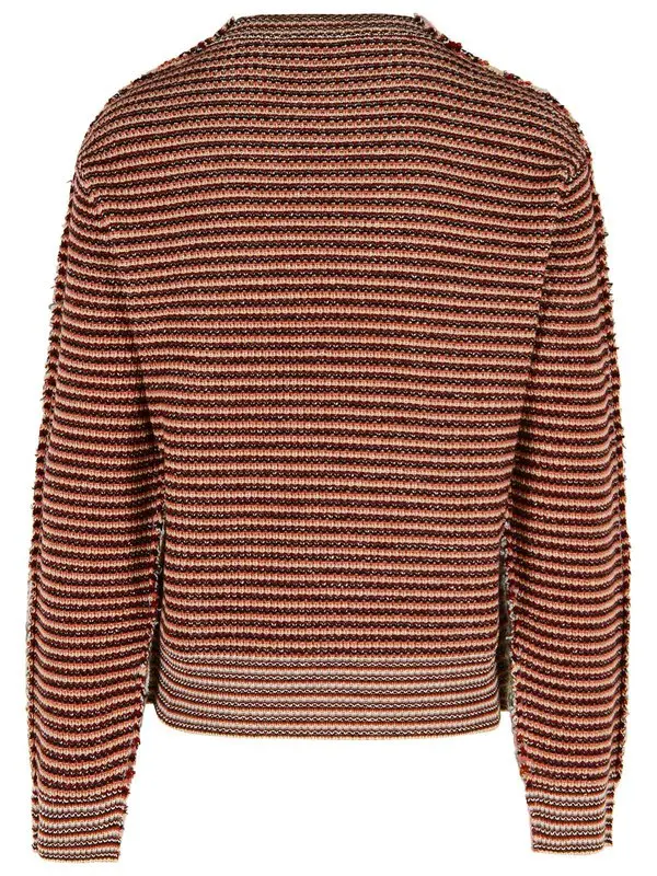 Marni Mohair Blend Oversized Striped Sweater - Pink