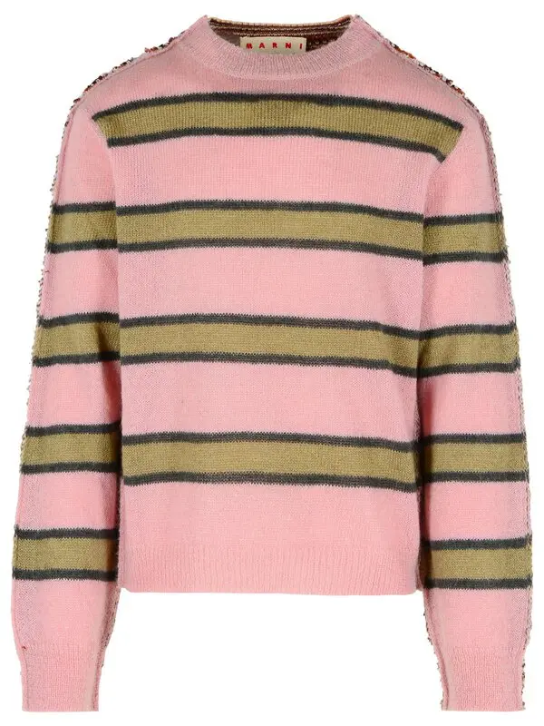 Marni Mohair Blend Oversized Striped Sweater
