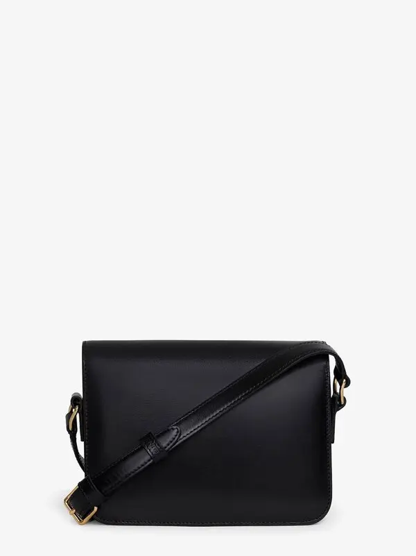 Celine Teen Triomphe Leather Crossbody Bag - Black