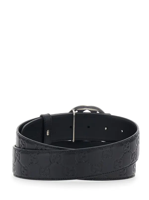 Gucci Leather Gg Buckle Belt