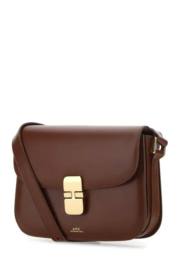 A.p.c. Leather Small Grace Crossbody Bag - Brown
