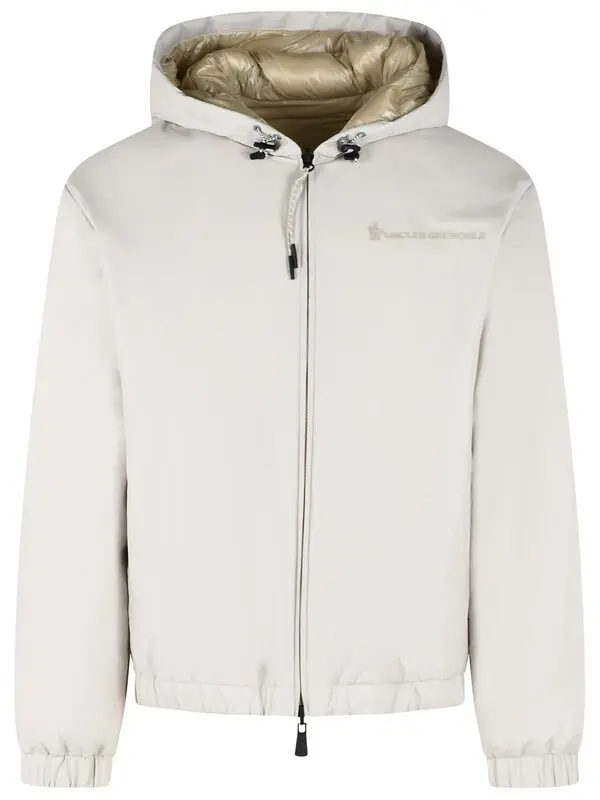 Moncler Berguns' Reversible Bomber Jacket In Ivory Polyamide - Cream