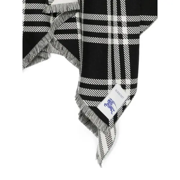 Burberry Check Pattern Draped Cape