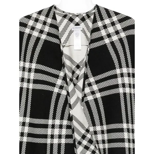 Burberry Check Pattern Draped Cape