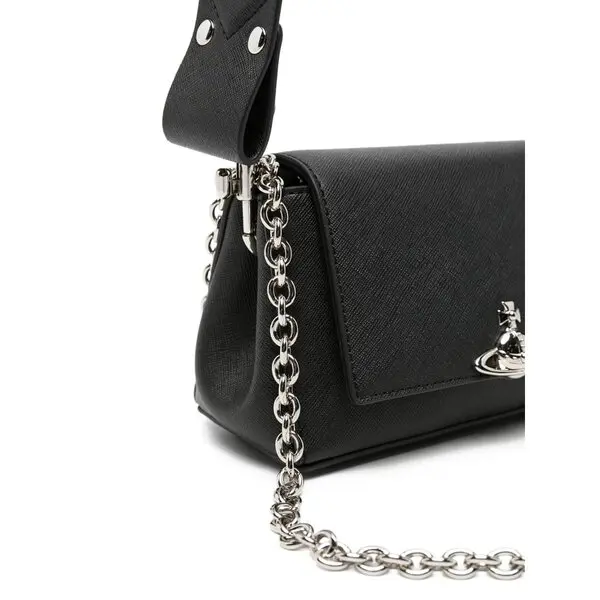 VIVIENNE WESTWOOD Calf Leather Shoulder Bag - Black