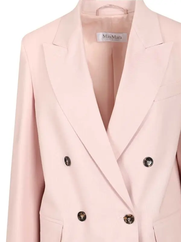 Max Mara Ombrosa Double-breasted Blazer In Wool, Mohair And Silk Blend - Multicolor