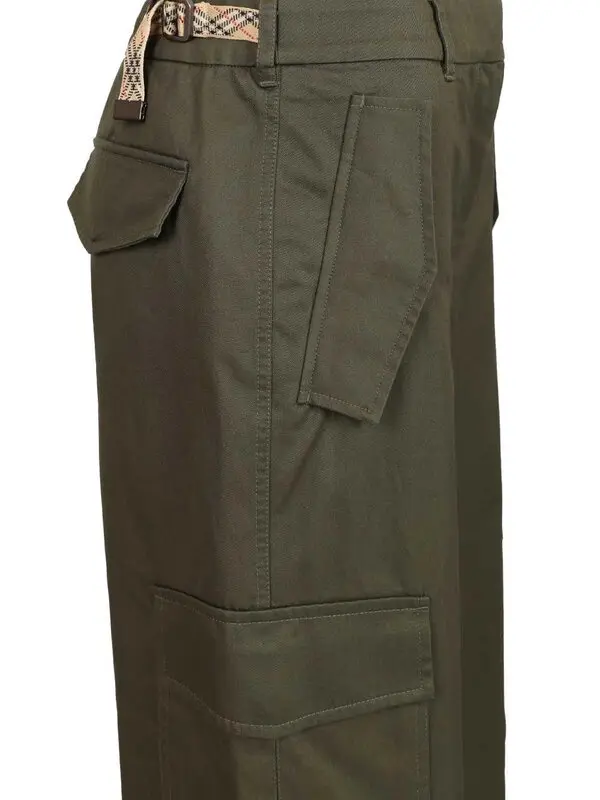 Burberry Gabardine Cargo Trousers - Green