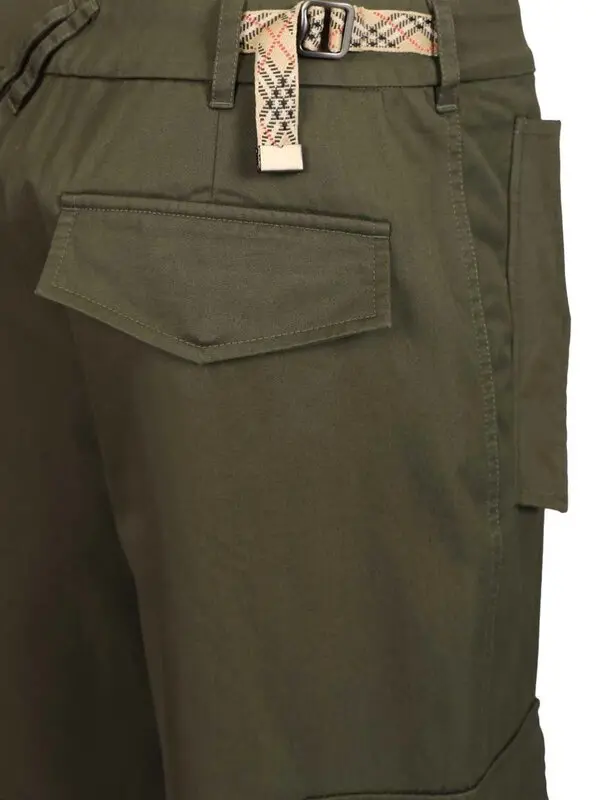 Burberry Gabardine Cargo Trousers - Green