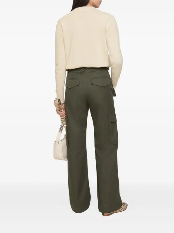 Burberry Gabardine Cargo Trousers - Green