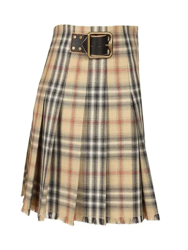 Burberry Mini Kilt In Check Wool