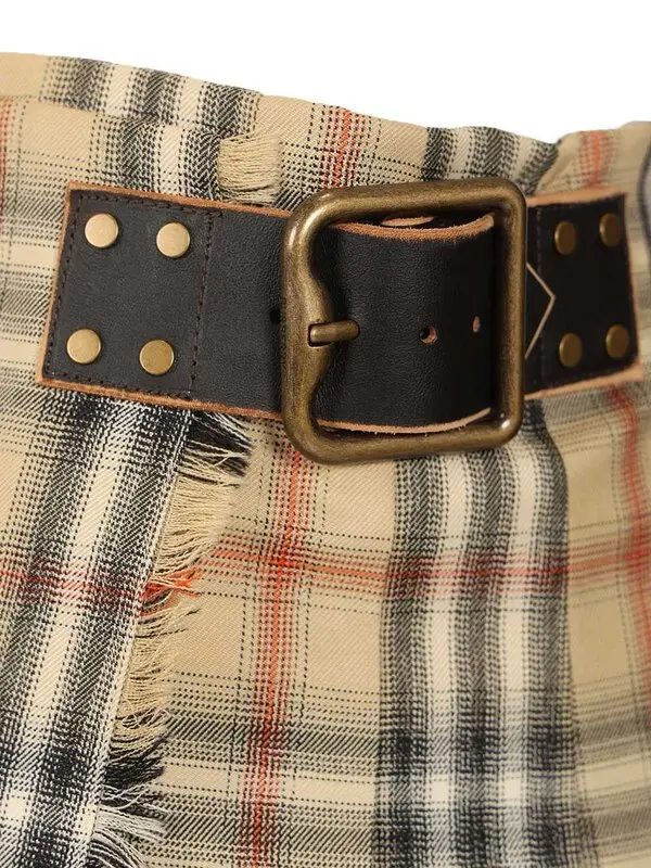 Burberry Mini Kilt In Check Wool