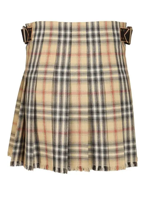 Burberry Check Wool Mini Kilt - Brown