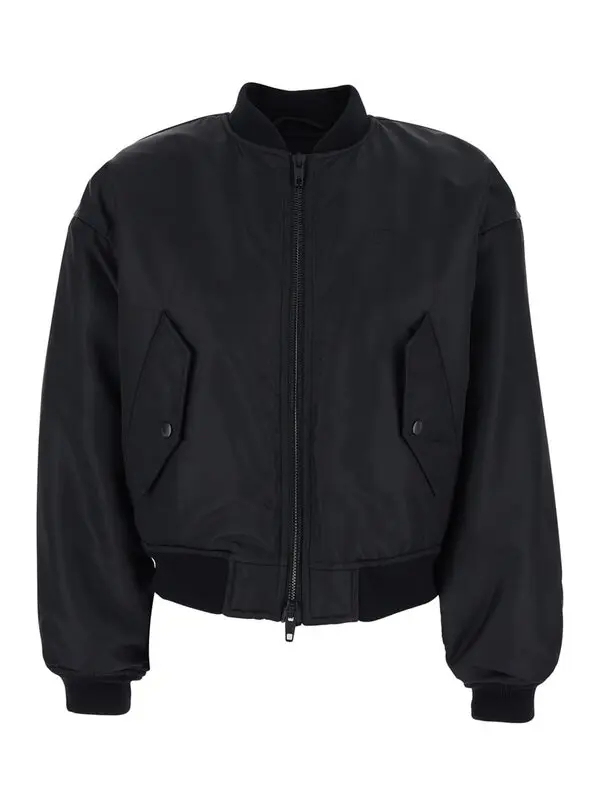 Balenciaga Bomber Jacket With High Collar And Two Side Pockets In Black Tech Fabric For - Multicolor