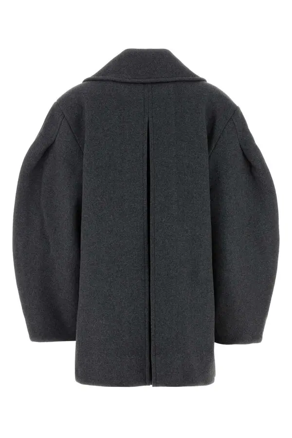 GANNI Grey Wool Blend Coat
