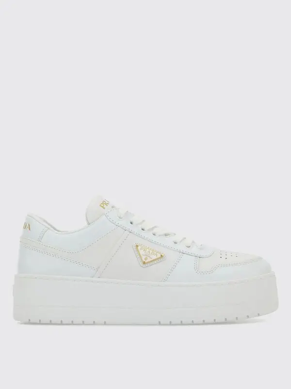 Prada Downtown Platform Leather Sneakers