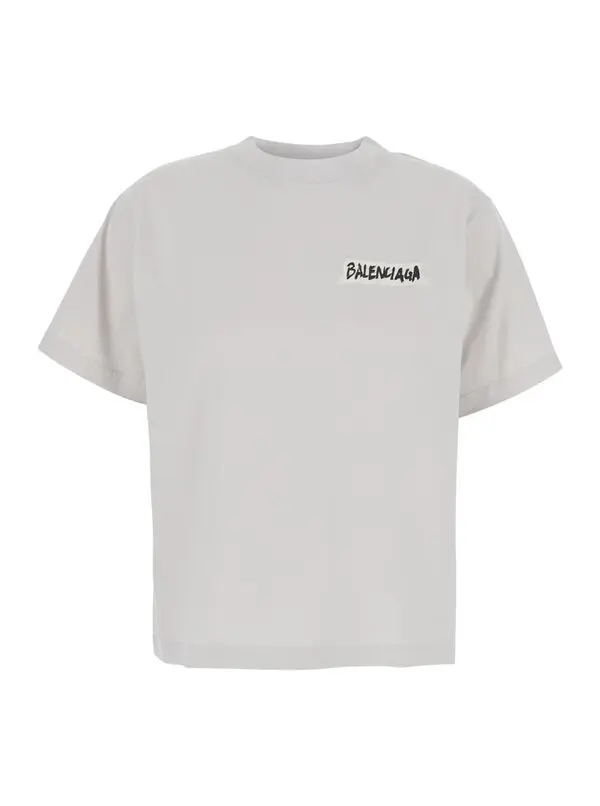 Balenciaga Cotton Logo Print T-shirt - Multicolor