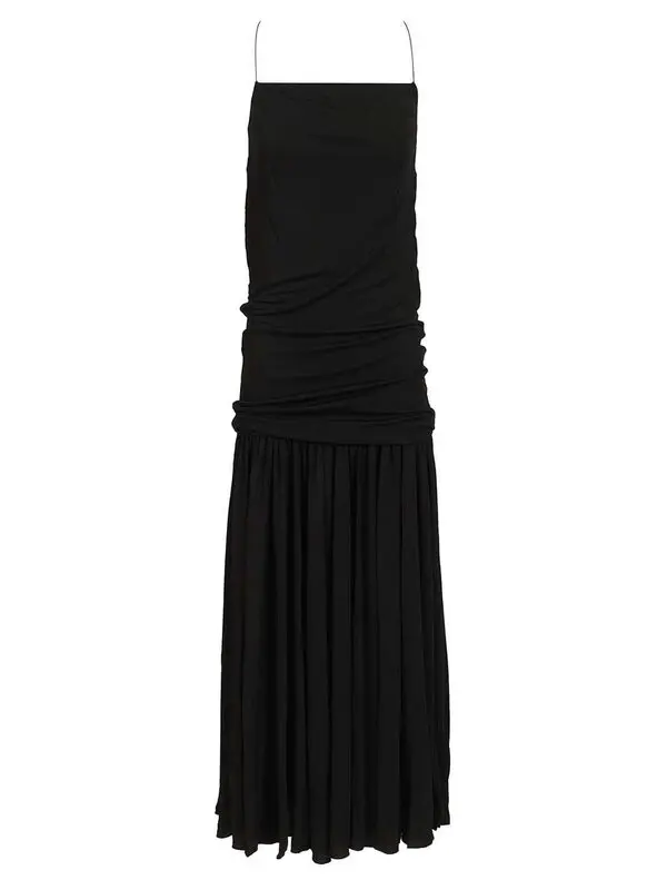 Jacquemus Abiha Gathered Jersey Maxi Dress - Black