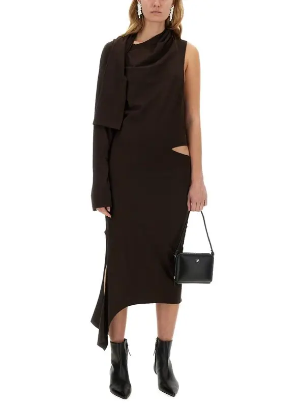 COURREGES Off Shoulder Dress - Brown