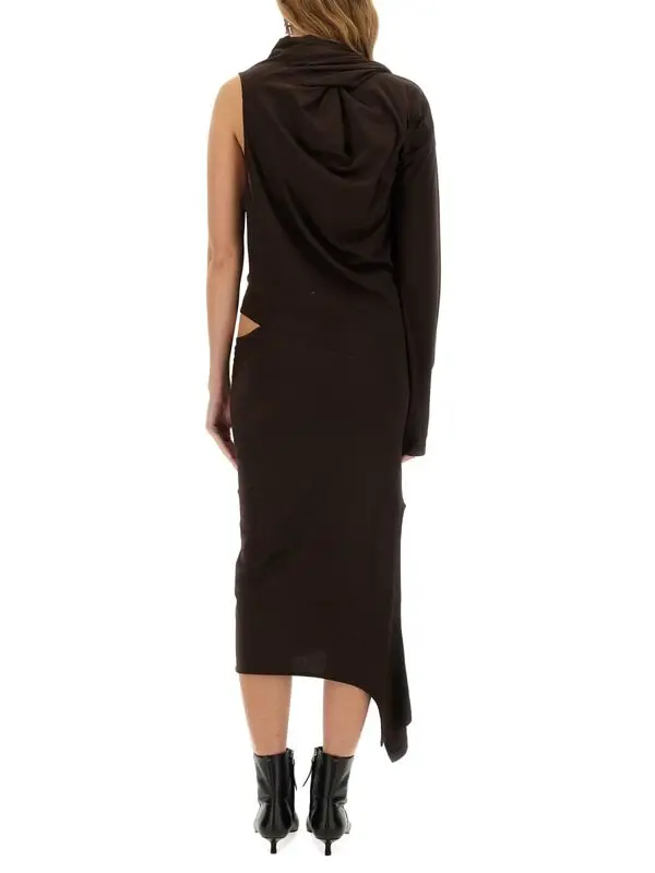 COURREGES Off Shoulder Dress - Brown