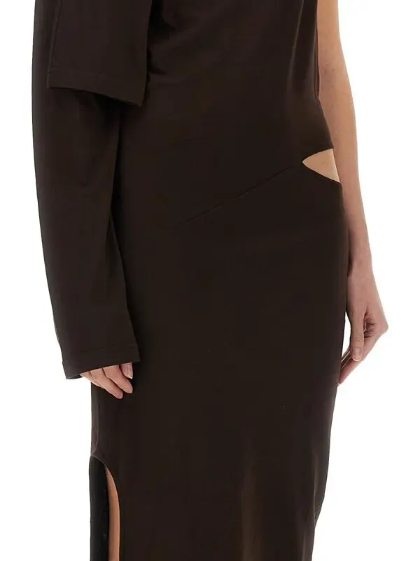 COURREGES Off Shoulder Dress - Brown