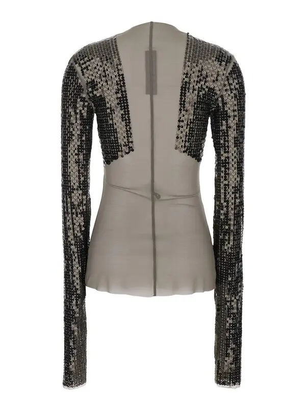 Rick Owens Sequin Embellished Tech Fabric Top - Multicolor