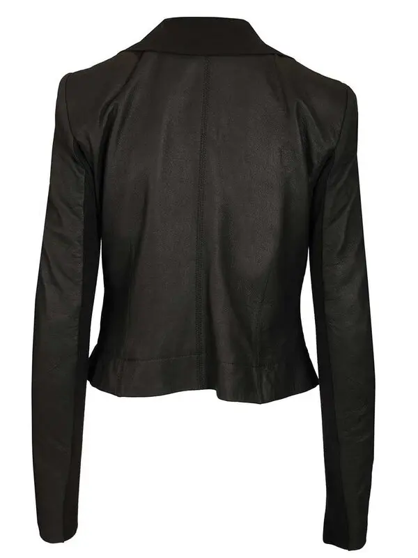 Rick Owens Lambskin Scarf Biker Jacket - Black