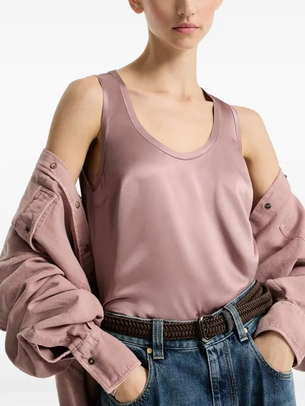 Brunello Cucinelli Reversible Silk Tank Top - Multicolor