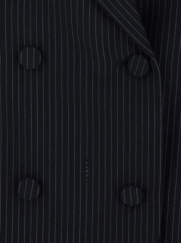 Fendi Pinstripe Wool Blend Double-breasted Jacket - Multicolor