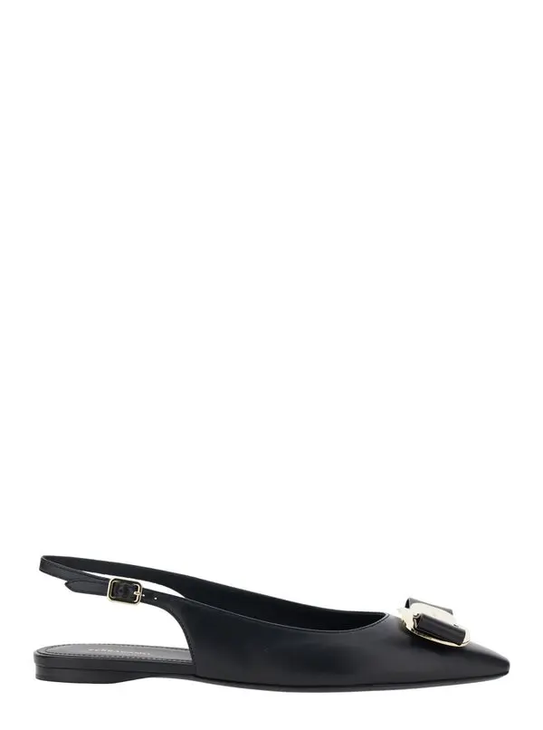FERRAGAMO Zelmi Slingback Ballet Shoes - Black