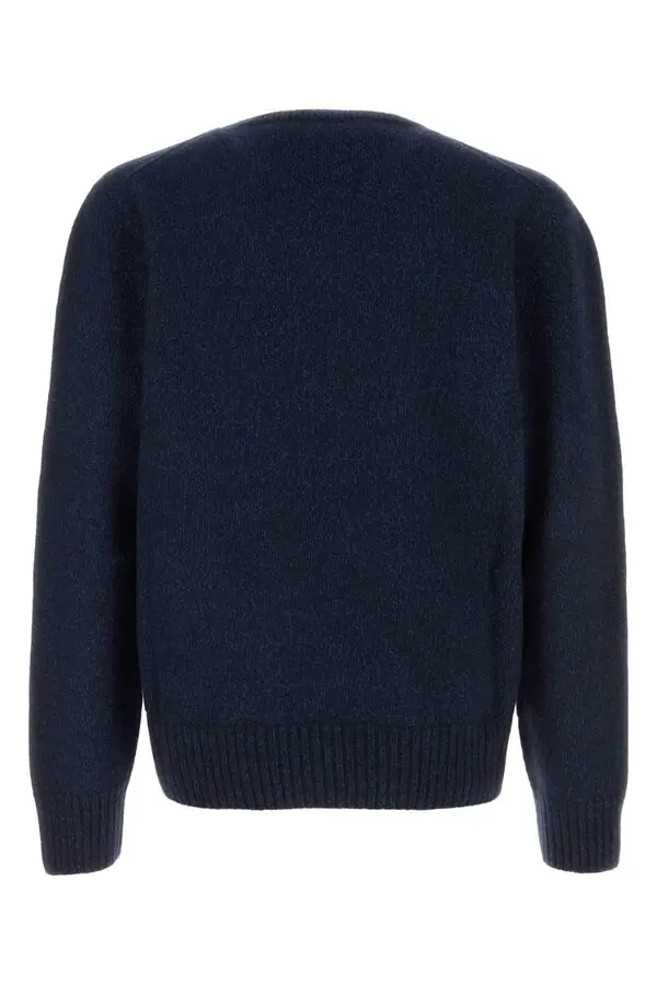 Alexander McQueen Melange Wool Blend Sweater - Blue