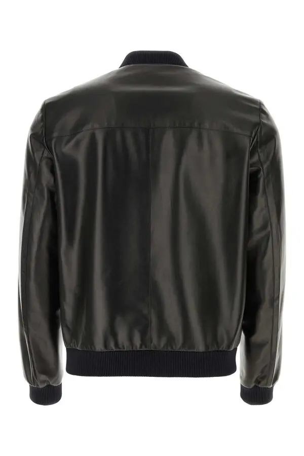 Prada Nappa Leather Reversible Bomber Jacket