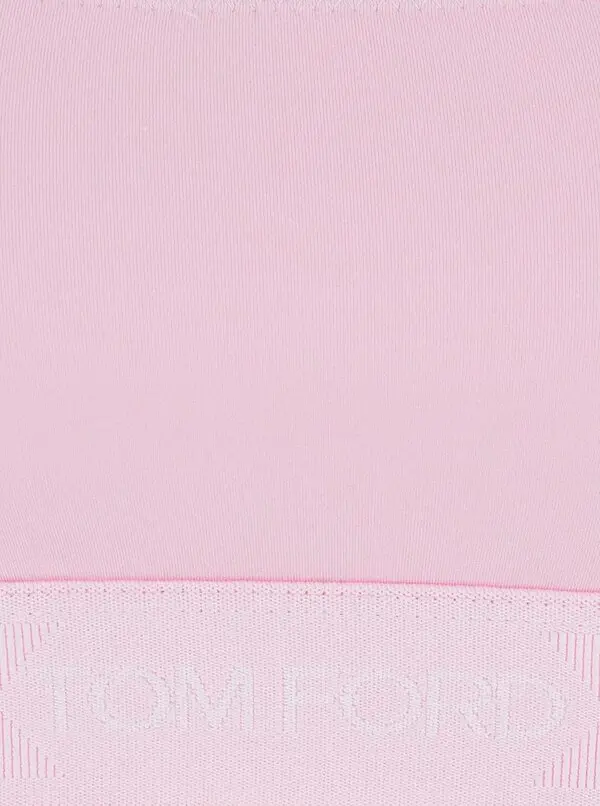 TOM FORD Top Bralette With Wide Neckline And Logo Lettering On The Front In Modal Stretch - Pink
