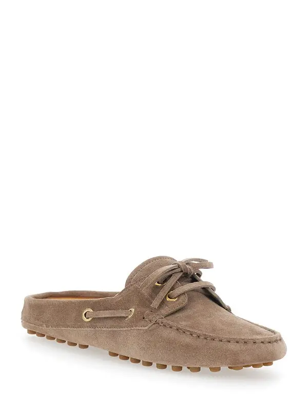 TOD'S Suede Loafers With Side Laces - Multicolor
