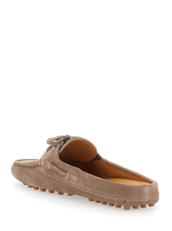 TOD'S Suede Loafers With Side Laces - Multicolor