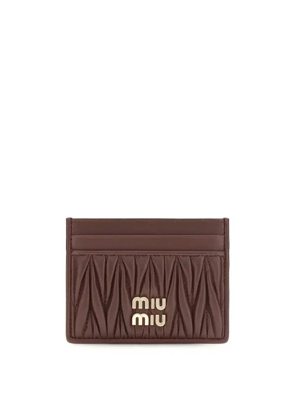 Miu Miu Matelassé Nappa Leather Card Holder - Multicolor