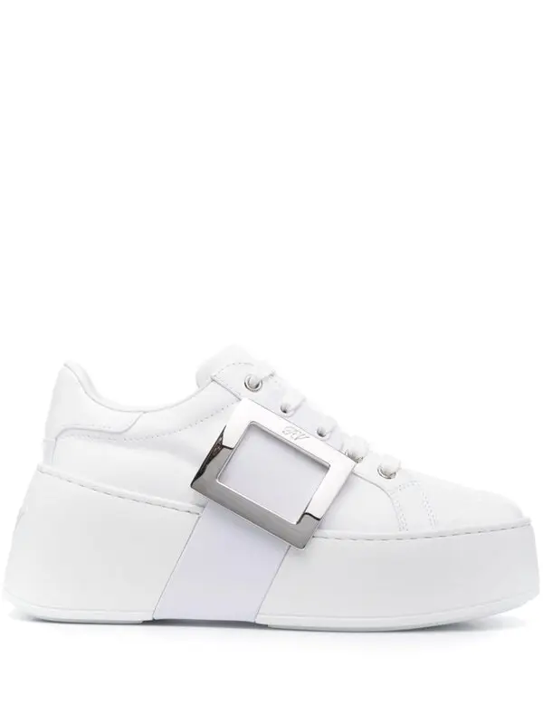 ROGER VIVIER Viv Skate High Leather Sneakers - Multicolor