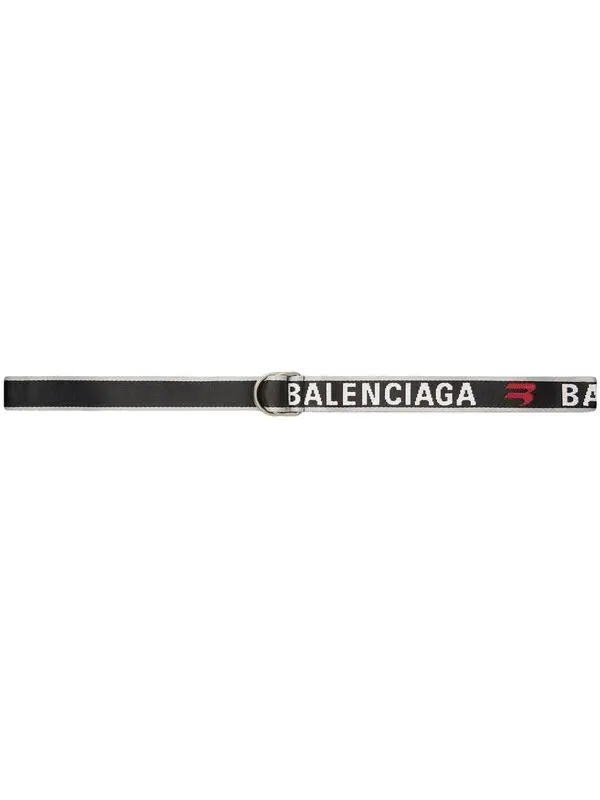 Balenciaga Logo Jacquard D Ring Belt